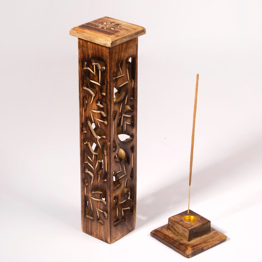 Wooden Tower Incense Holder